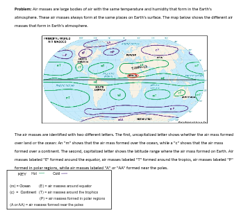 If an air mass labeled "mE" moved into an | StudyX