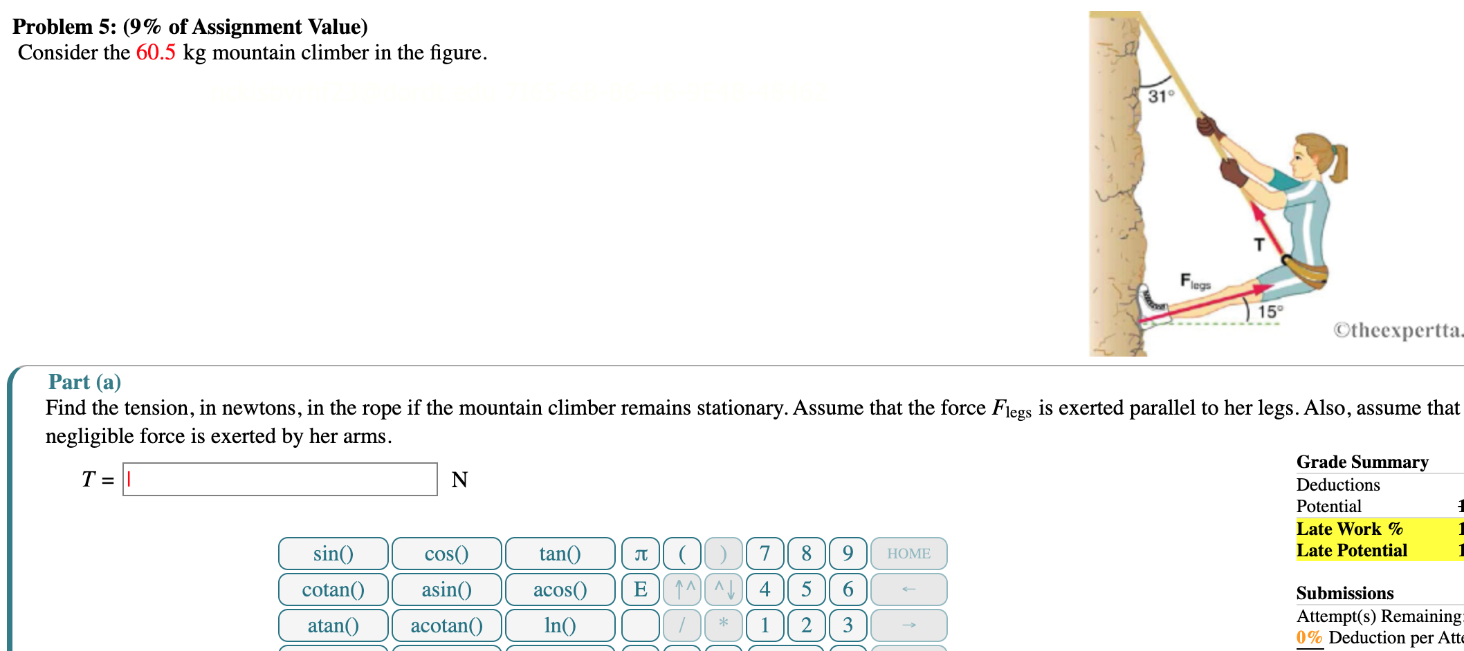 Problem 5: (9% of Assignment Value) Consider | StudyX
