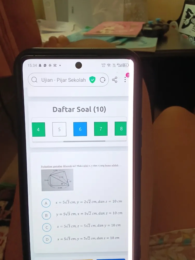 Perhatikan gambar dibawah ini! Maka nilai x, | StudyX