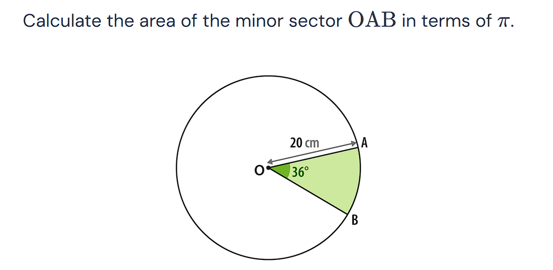 Calculate the area of the minor sector OAB | StudyX