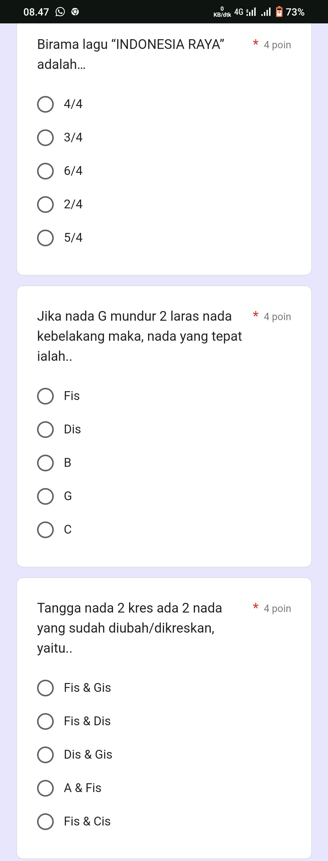 Birama lagu "INDONESIA RAYA" adalah... 4/4 | StudyX