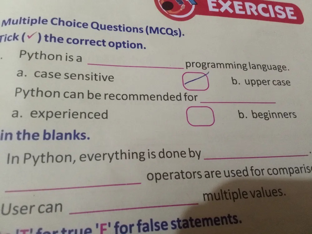 Multiple Choice Questions (MCQs). Tick ( ) | StudyX