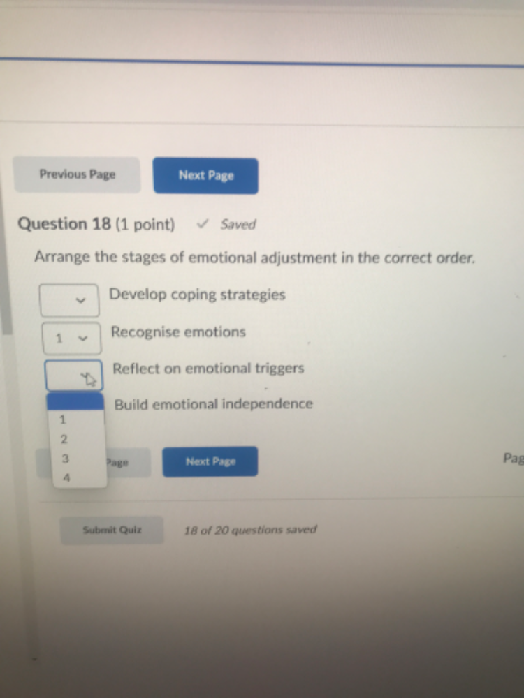 Arrange the stages of emotional adjustment | StudyX