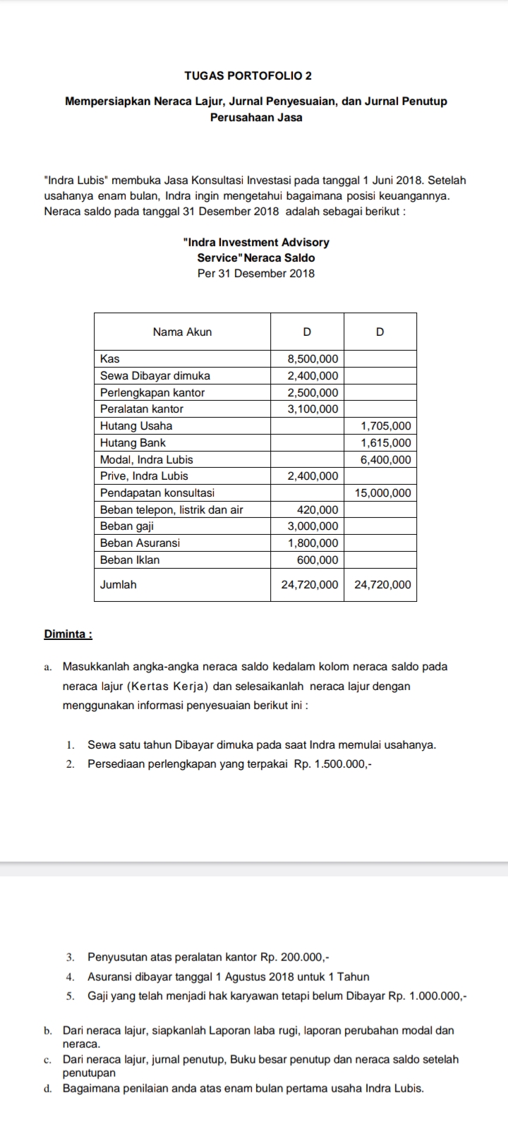 TUGAS PORTOFOLIO 2 Mempersiapkan Neraca | StudyX