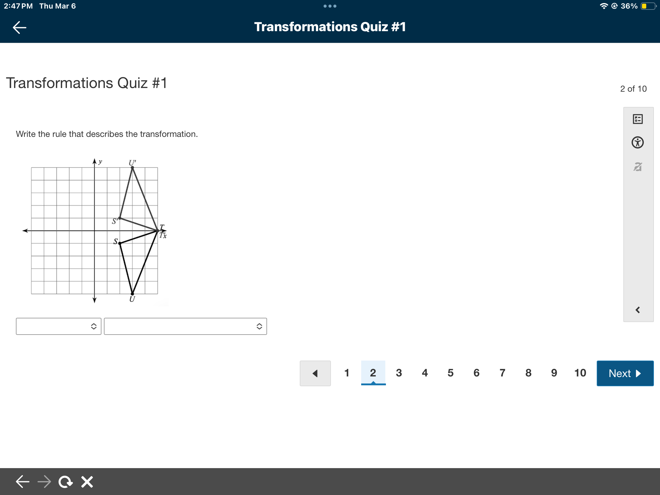 Write the rule that describes the | StudyX