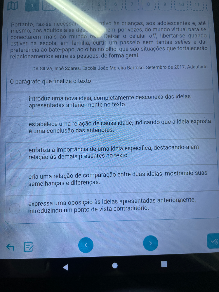 O parágrafo que finaliza o texto introduz