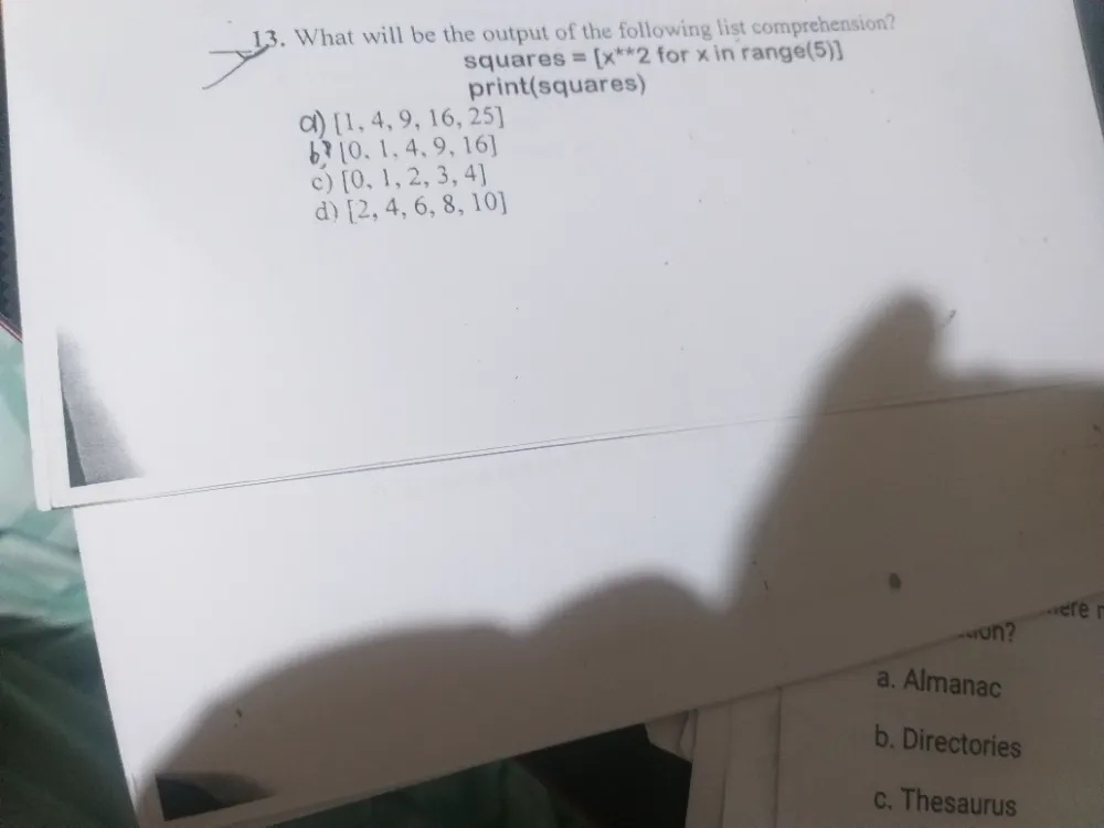 13. What will be the output of the following | StudyX