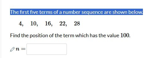 The first five terms of a number sequence | StudyX