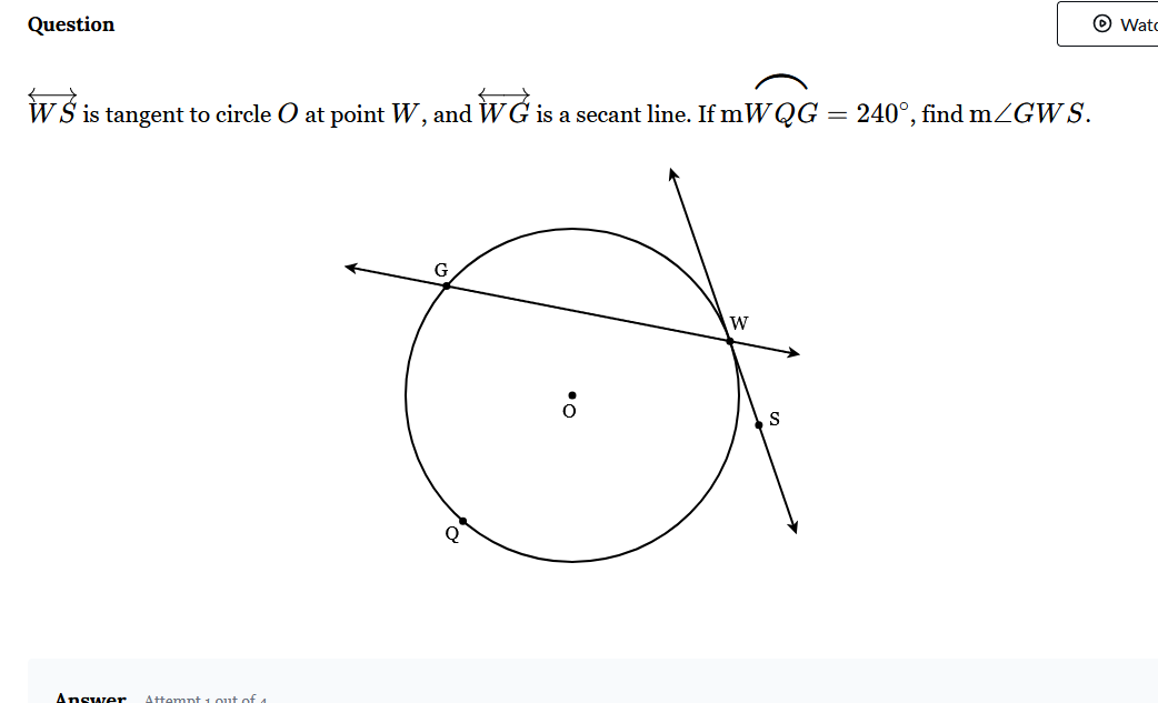 $ {WS}$ is tangent to circle $O$ at point | StudyX