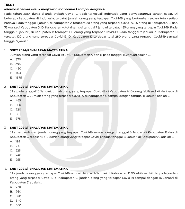 TEKS 1 Informasi berikut untuk menjawab soal | StudyX