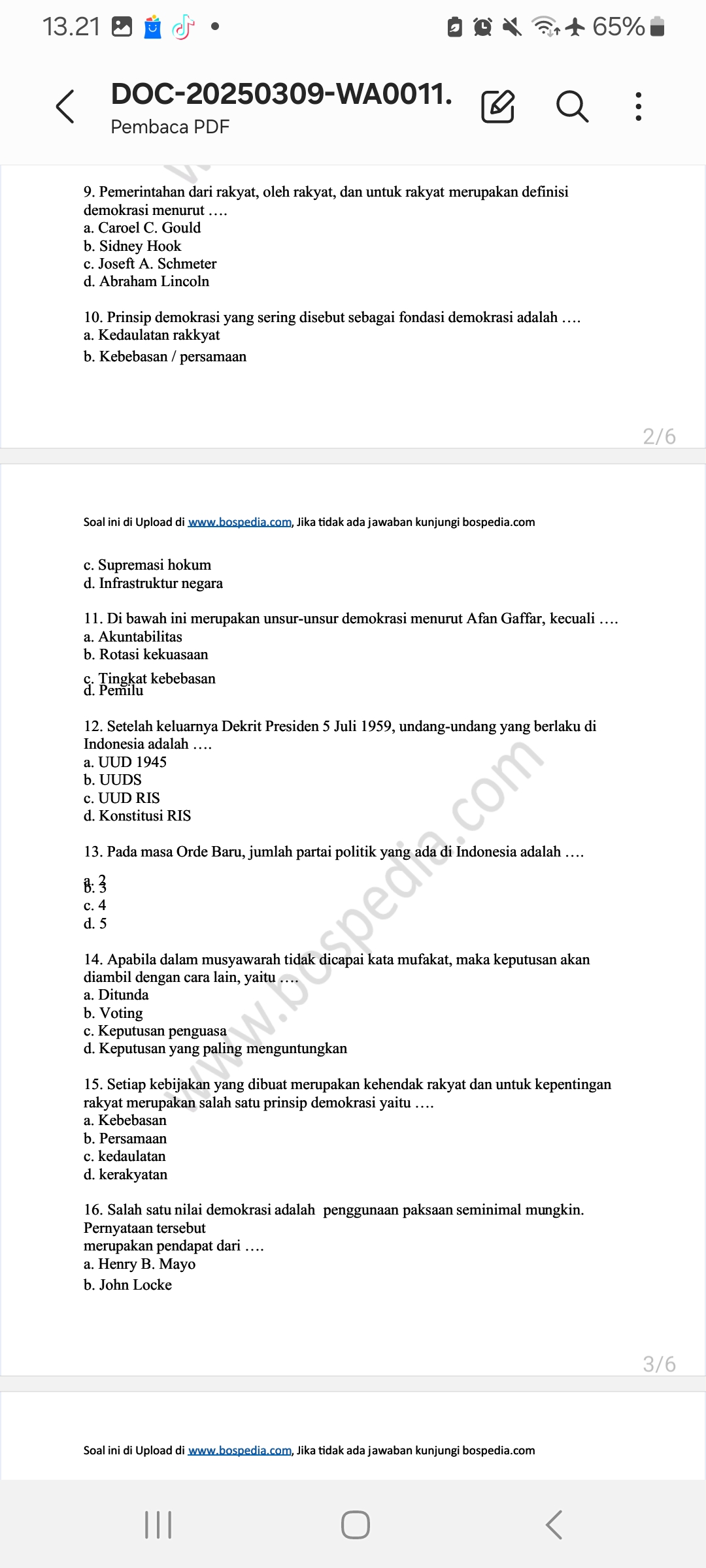 9. Pemerintahan dari rakyat, oleh rakyat, | StudyX