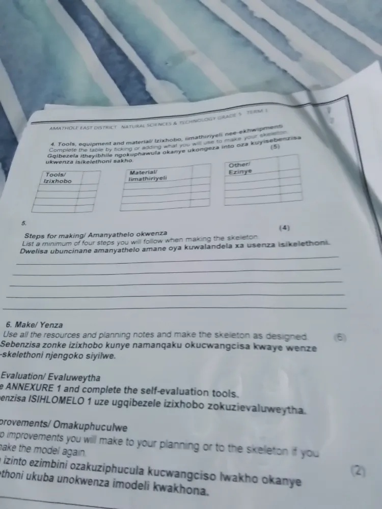 4. Tools, equipment and material/ Izixhobo, | StudyX