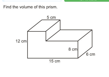 Find the volume of this prism. Dimensions | StudyX