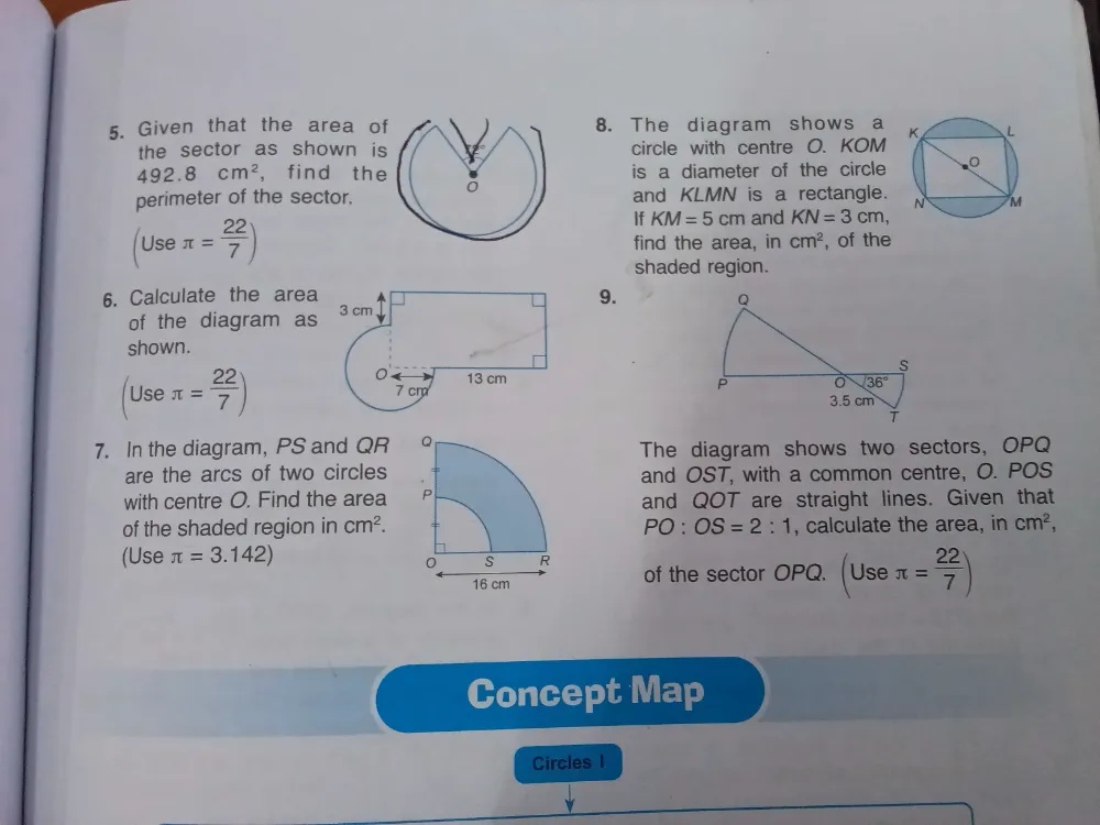 5. Given that the area of the sector as | StudyX