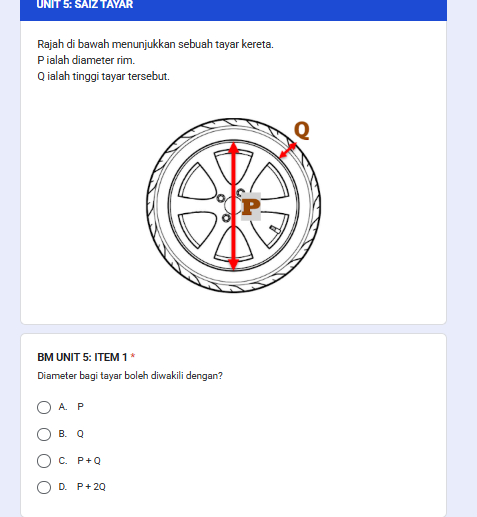 Rajah di bawah menunjukkan sebuah tayar | StudyX