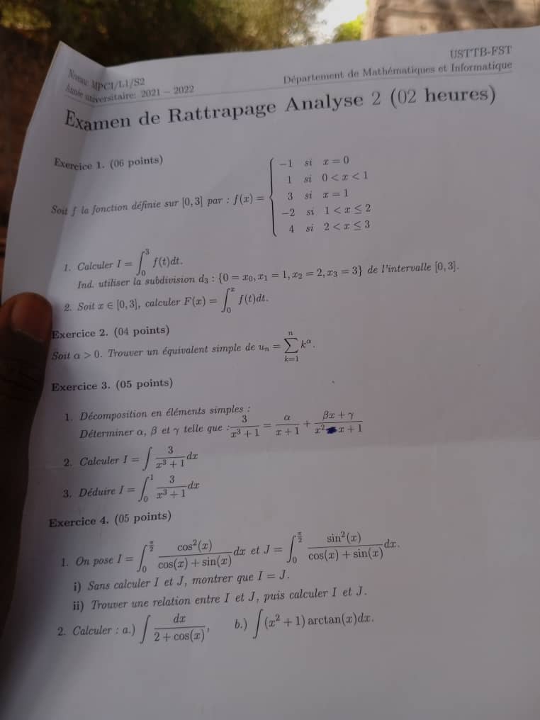 Exercice 1. (06 points) Soit f la fonction | StudyX