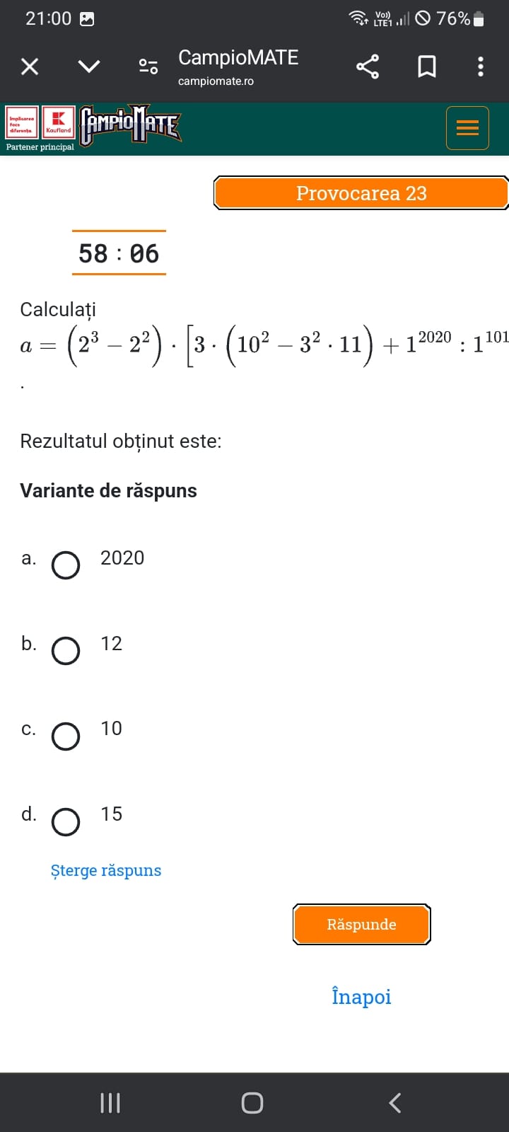 Calculați $a = (2^3 - 2^2) [3 (10^2 - | StudyX