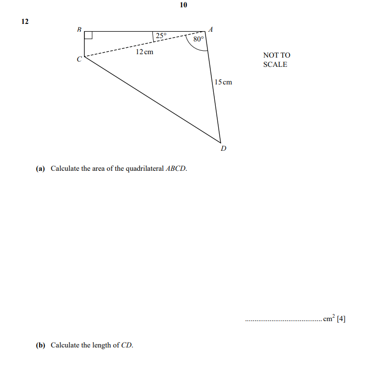 (a) Calculate the area of the quadrilateral | StudyX