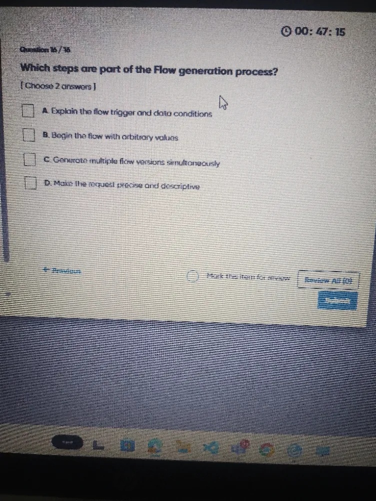 Which steps are part of the Flow generation | StudyX