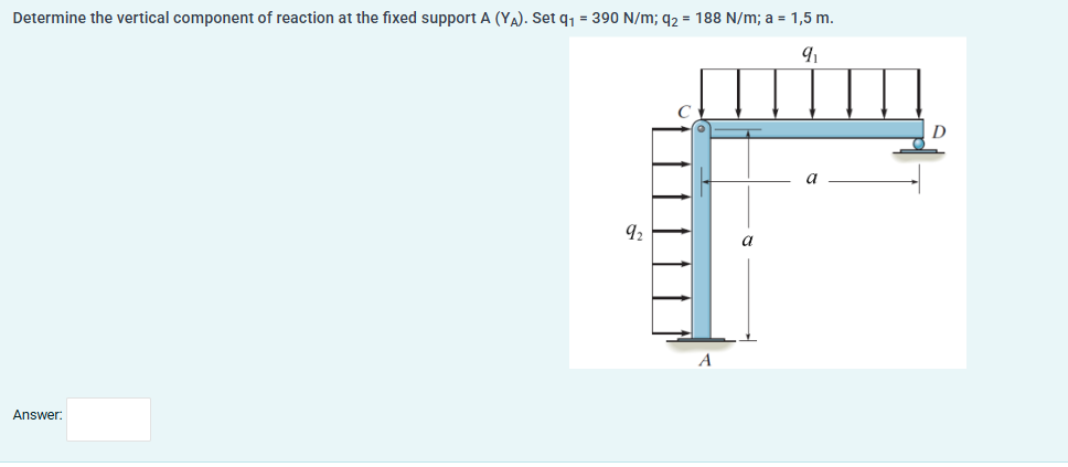 Determine the vertical component of reaction | StudyX