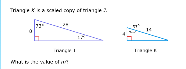 Triangle K is a scaled copy of triangle J. | StudyX