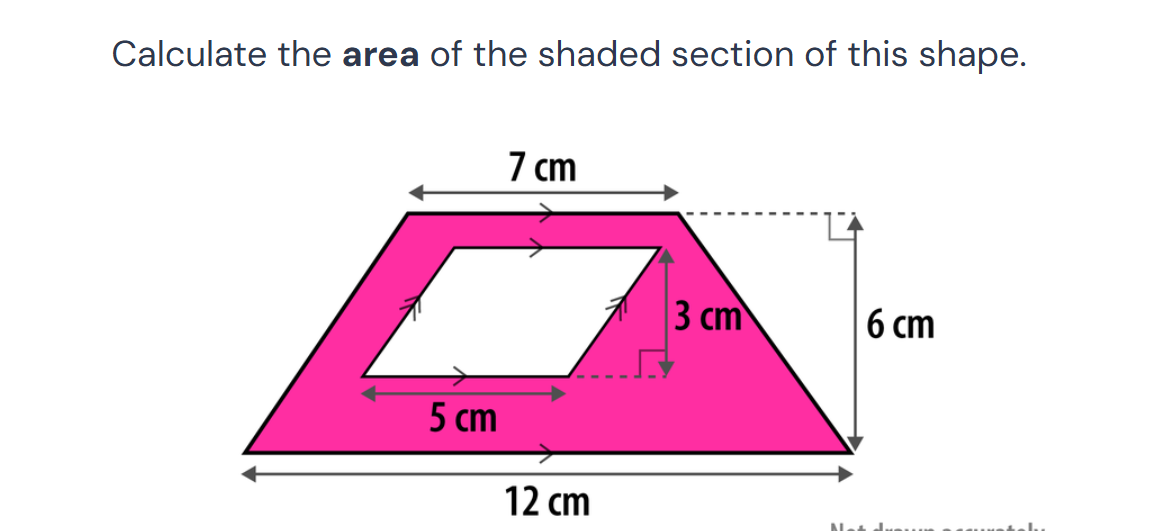 Calculate the area of the shaded section of | StudyX