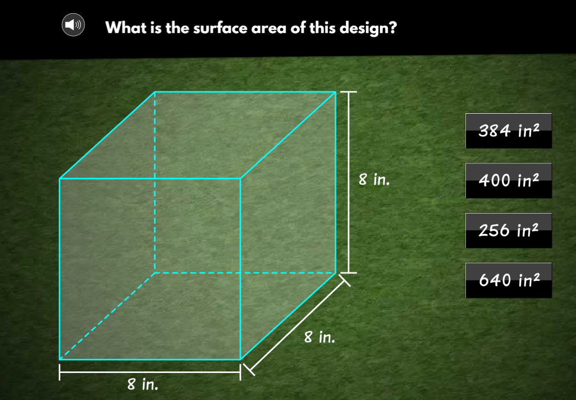 What is the surface area of this design? 8 | StudyX