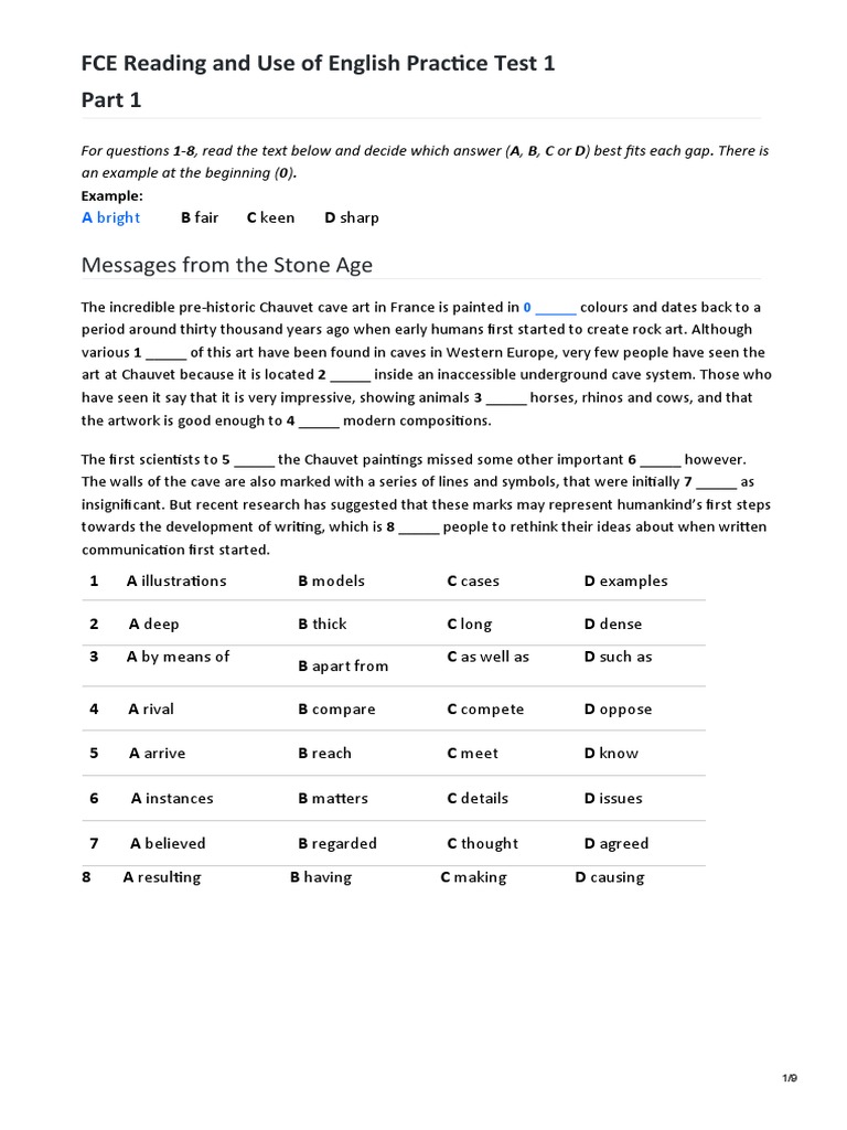 FCE Reading and Use of English Practice Test | StudyX