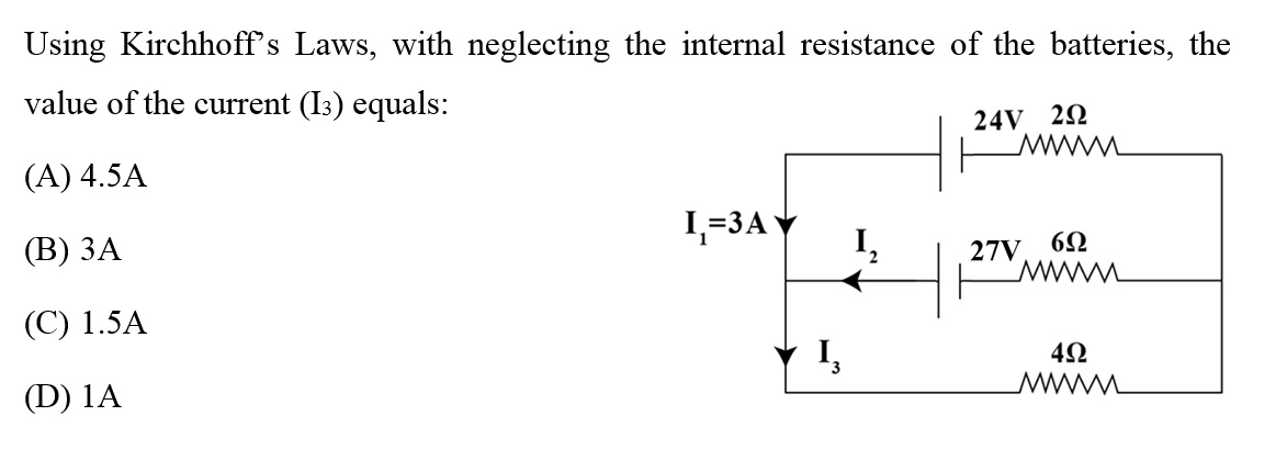 Using Kirchhoff's Laws, with neglecting the | StudyX