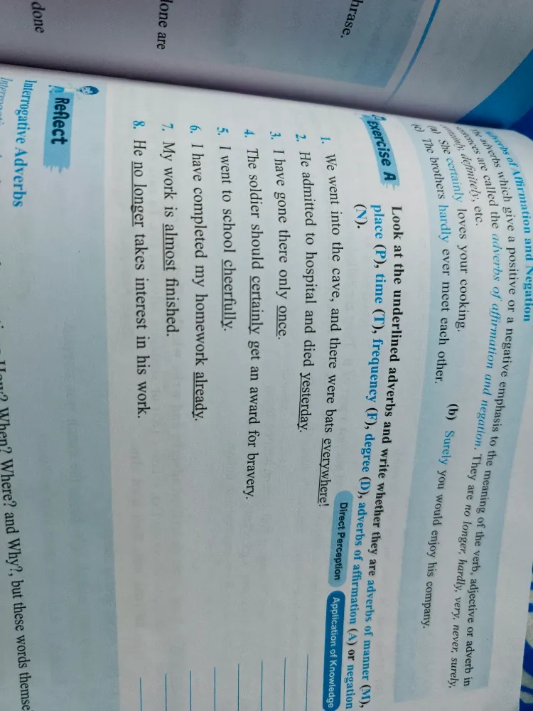 Exercise A Look at the underlined adverbs | StudyX