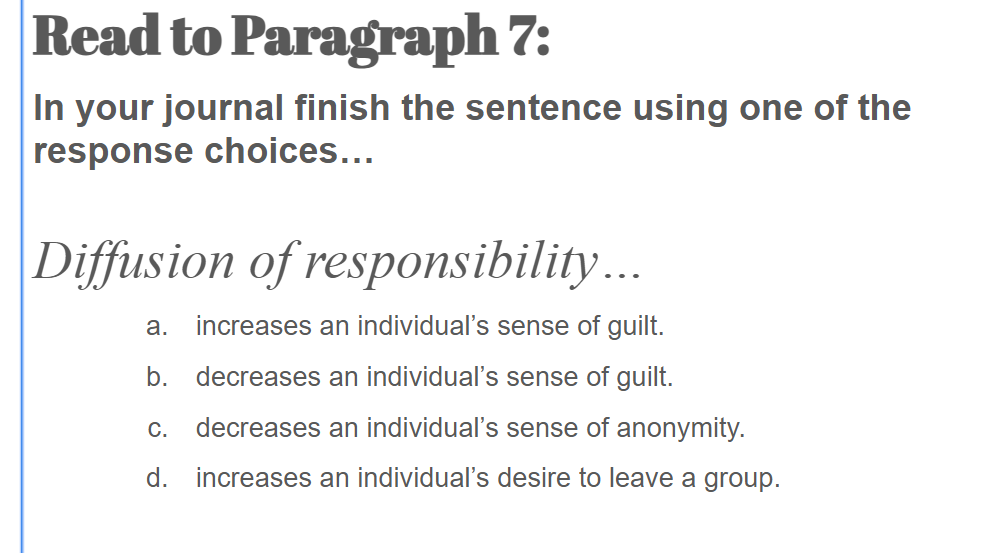 Read to Paragraph 7: In your journal finish | StudyX
