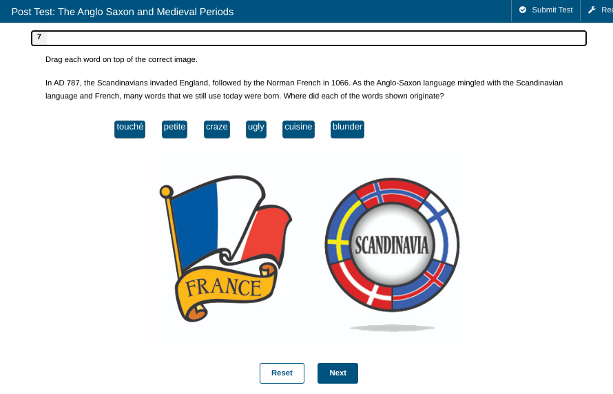 Drag each word on top of the correct image. | StudyX