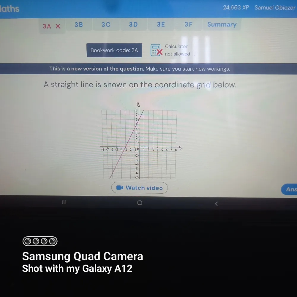 A straight line is shown on the coordinate | StudyX
