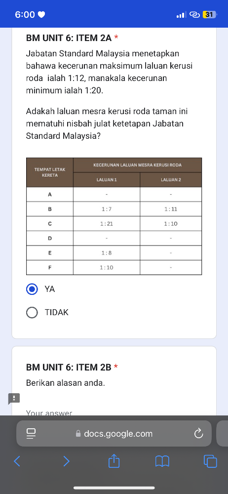 BM UNIT 6: ITEM 2A * Jabatan Standard | StudyX