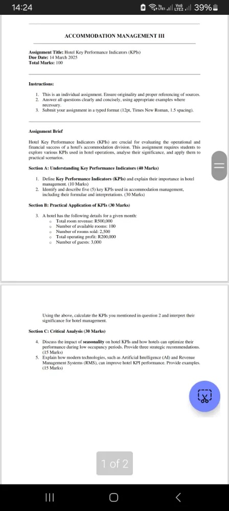 1. Define Key Performance Indicators (KPIs) | StudyX