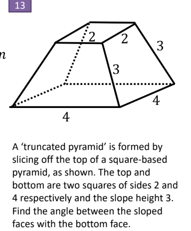 A 'truncated pyramid' is formed by slicing | StudyX