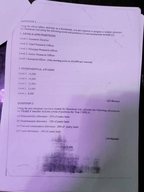 QUESTION 1 Using the above salary structure | StudyX