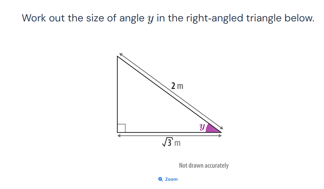 Work out the size of angle $y$ in the | StudyX
