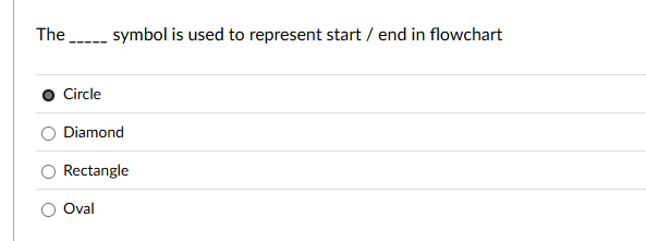 The ______ symbol is used to represent start | StudyX