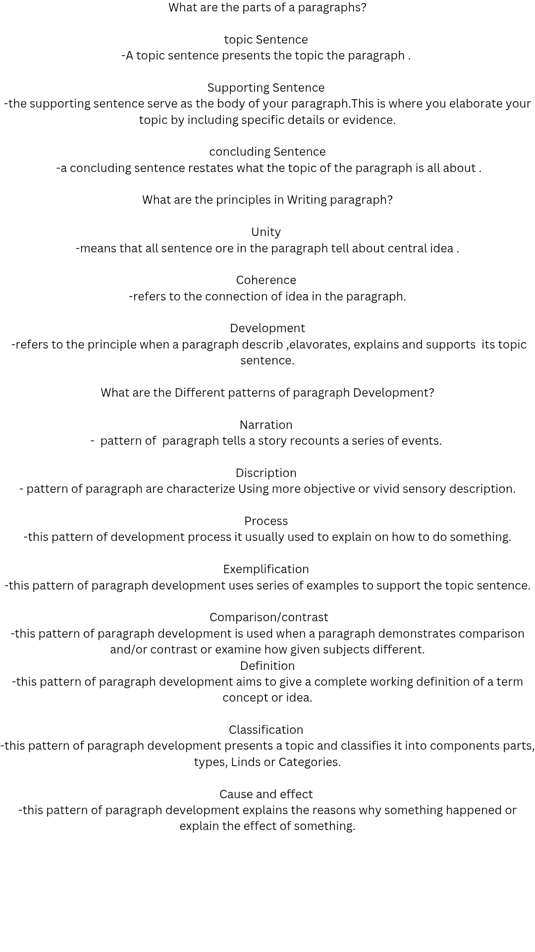What are the parts of a paragraphs? topic | StudyX