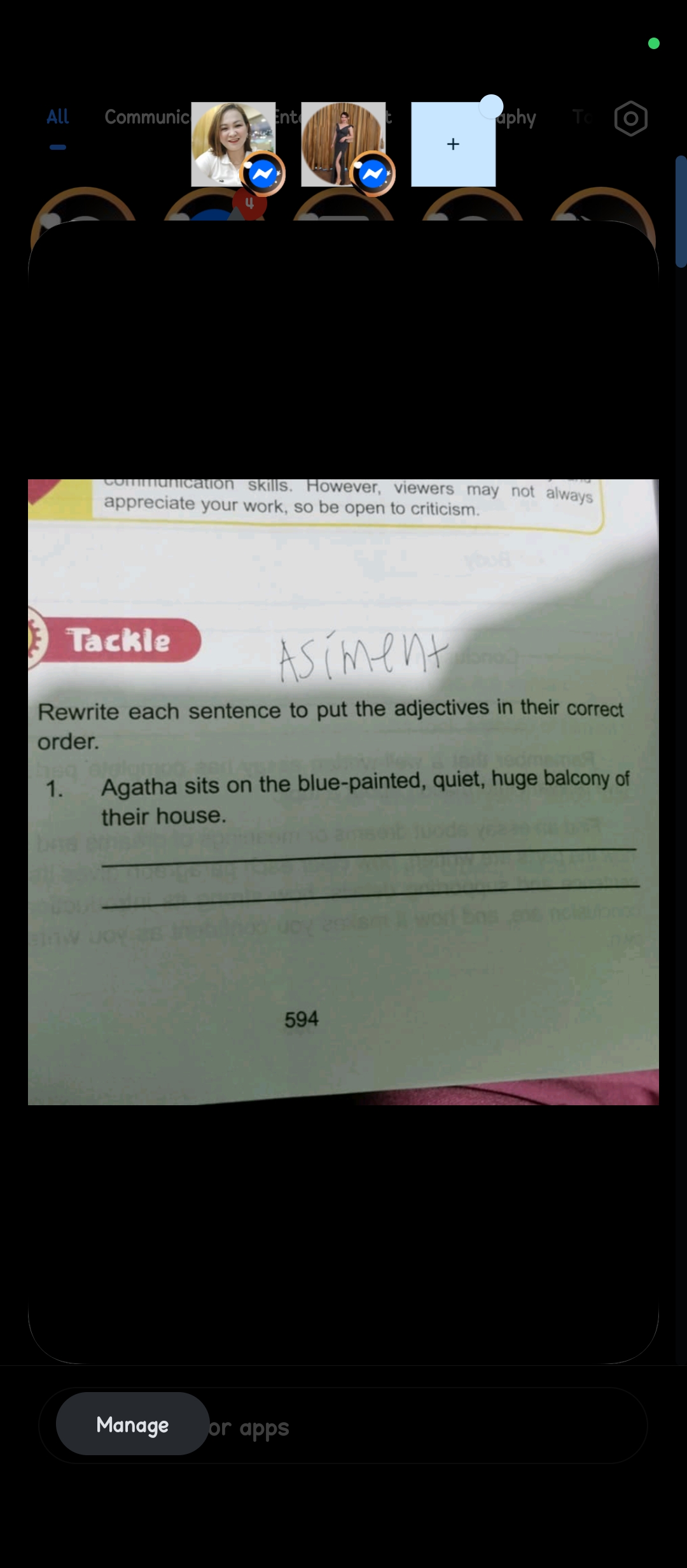 Rewrite each sentence to put the adjectives | StudyX