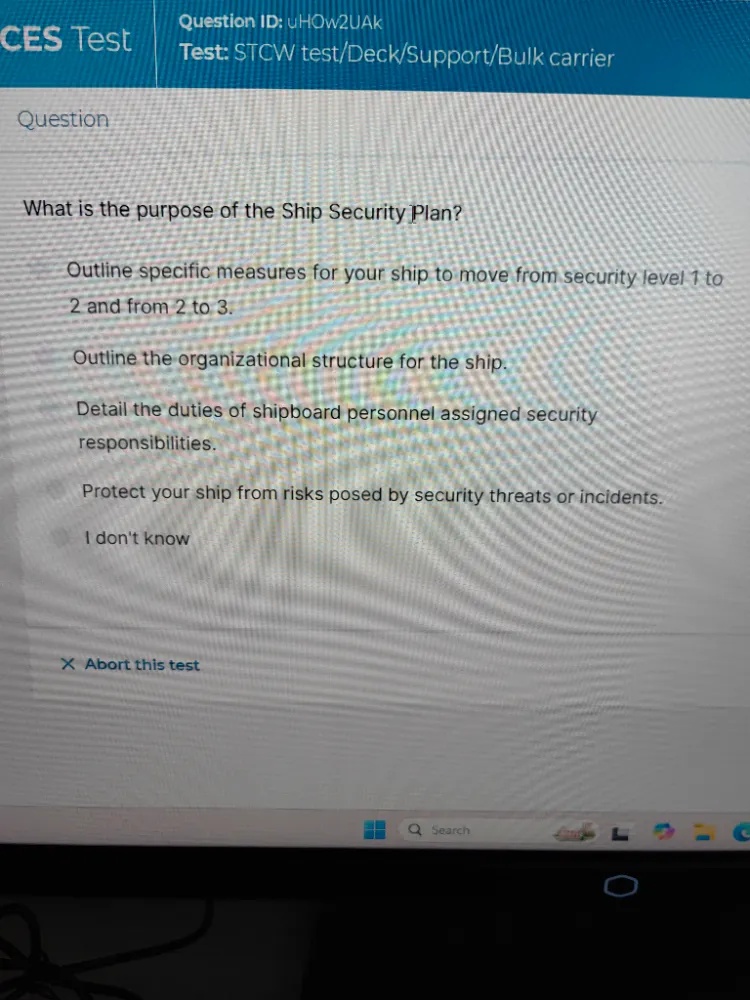 What is the purpose of the Ship Security | StudyX