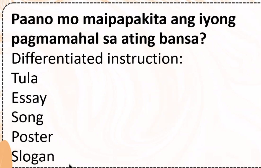 Paano mo maipapakita ang iyong pagmamahal sa | StudyX