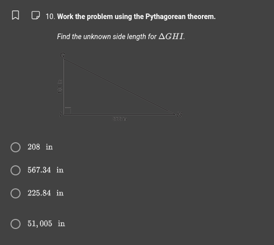10. Work the problem using the Pythagorean | StudyX