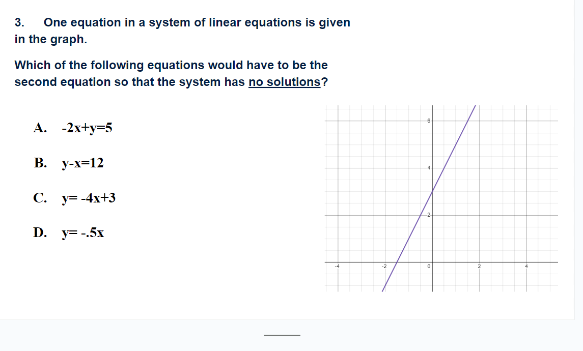 3. One equation in a system of linear | StudyX