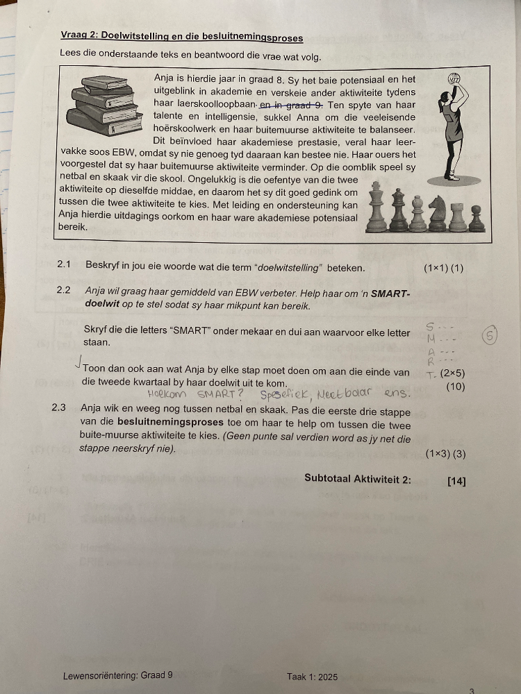 Vraag 2: Doelwitstelling en die | StudyX