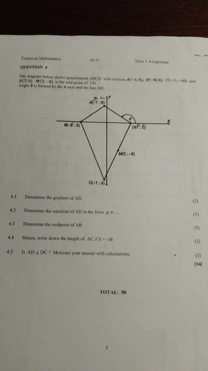 The diagram below shows quadrilateral ABCD | StudyX