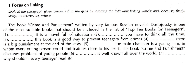 1 Focus on linking Look at the paragraph | StudyX