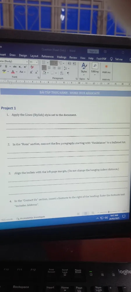 Project 1 1. Apply the Lines (Stylish) style