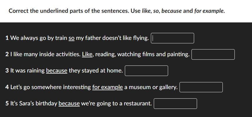 Correct the underlined parts of the | StudyX